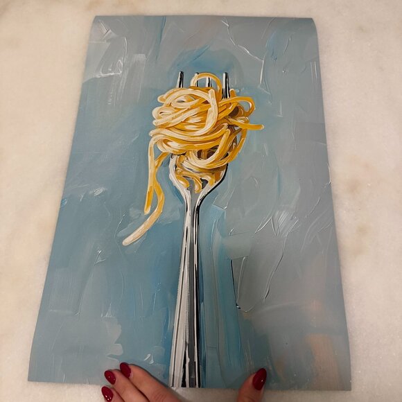 Anthropologie | Art | Blue Pasta Kitchen Wall Art Print Poster | Poshmark